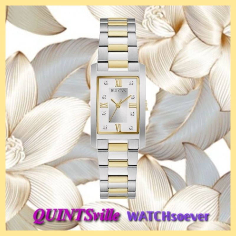 BULOVA Classic 98P205 Stainless Steel Two Tone Real Diamond Ladies ...
