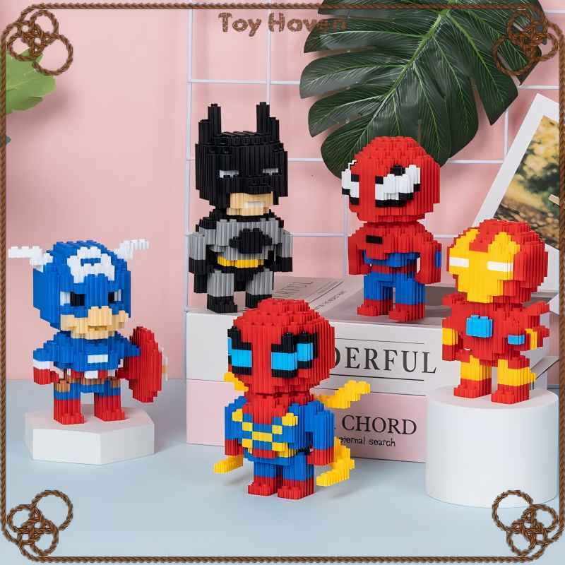 Marvel Superhero Micro Blocks Build Iron Man SpiderMan & Batman ...