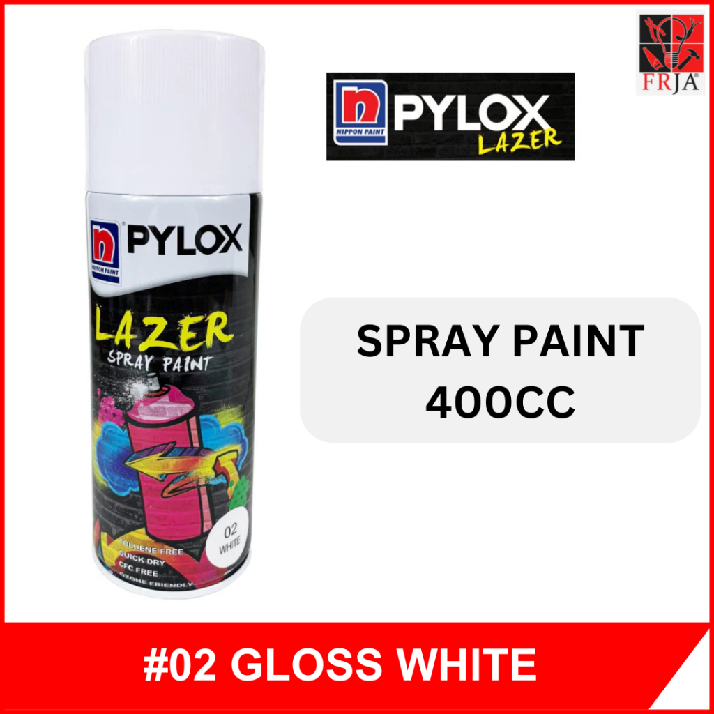 PYLOX #02 GLOSS WHITE ORIGINAL LAZER SPRAY PAINT 400CC | Shopee Philippines