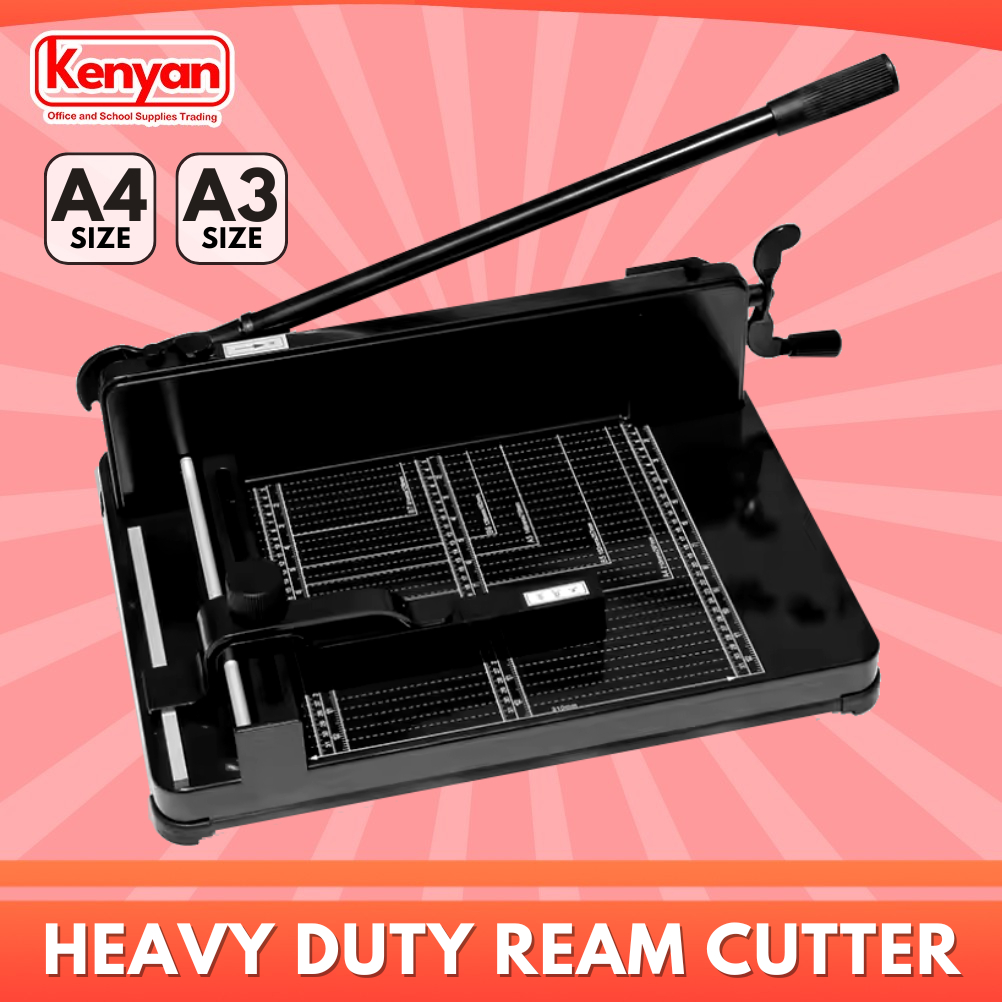 Ream Cutter A4 & A3 Size BLACK Heavy Duty Paper Cutter Sharp Precision ...