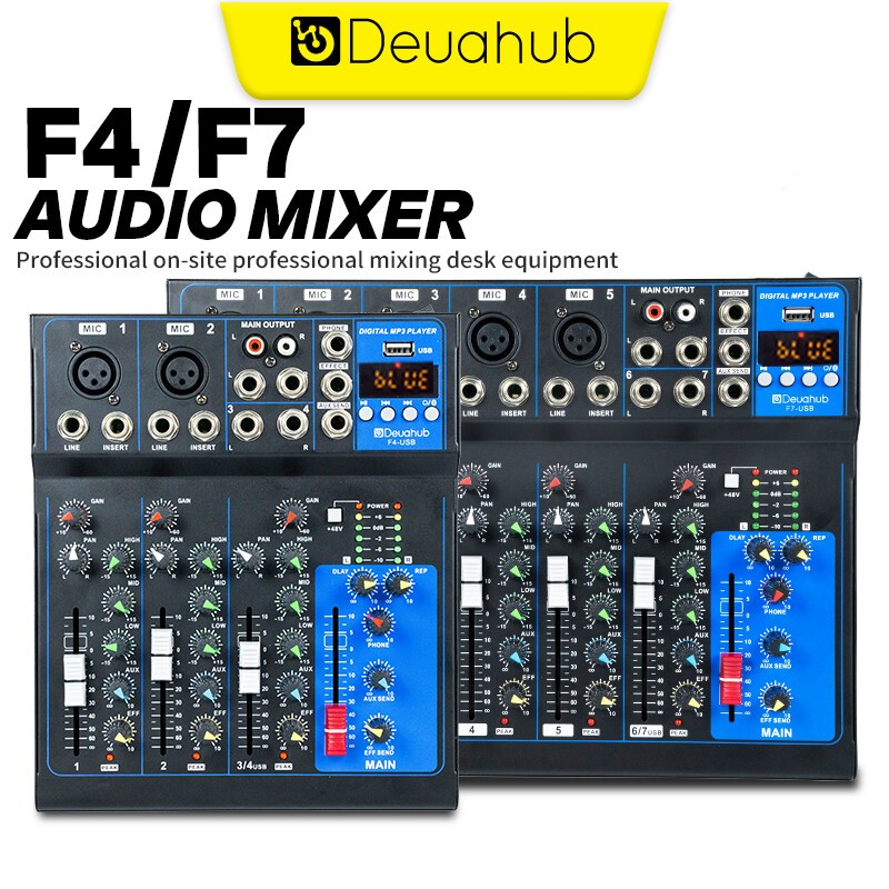 F4/F7-Usb Sound Mixer Audio Mixer Small Mixer Audio 4/7-Channel Built ...