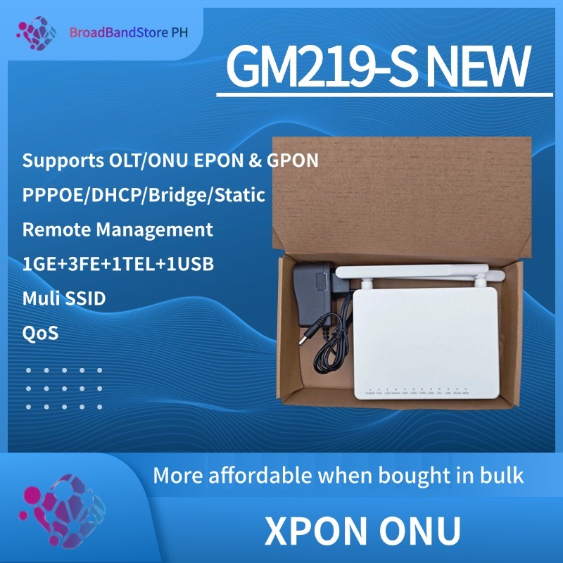 New GM219-S XPON Supports EPON GPON English Version(Contains Adaptor) | Shopee Philippines