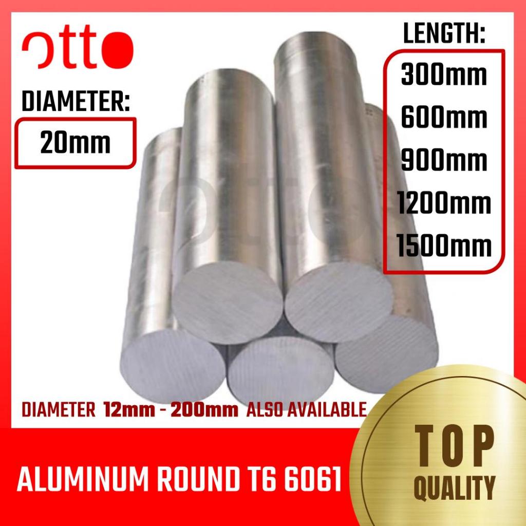 Aluminum Rod Round Bar T6 6061 - 20mm diameter (Length: 300-1500mm ...