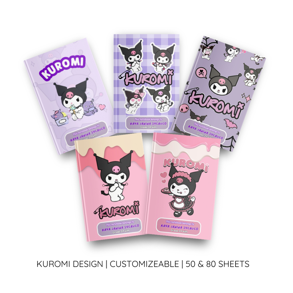 Kuromi Notebooks | Personalized Notebooks for kids | 5pcs per pack 50 ...