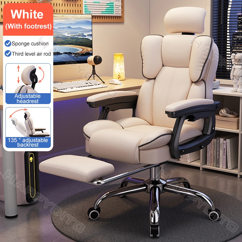 Office Chair Computer Gaming Chair Leather ergonomic Boss Reclining ...