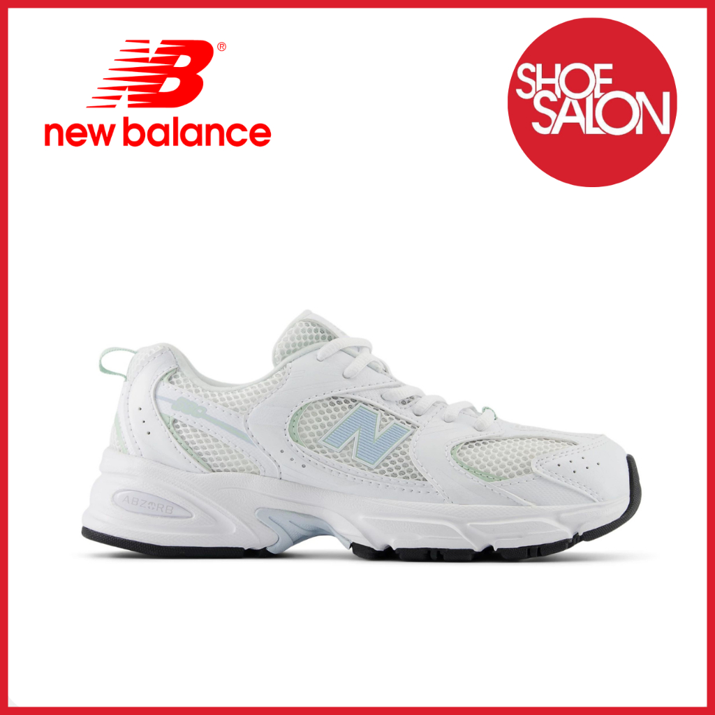 SHOE SALON New Balance Lifestyle 530 Girls Shoes White/Ice Blue GR530SP ...