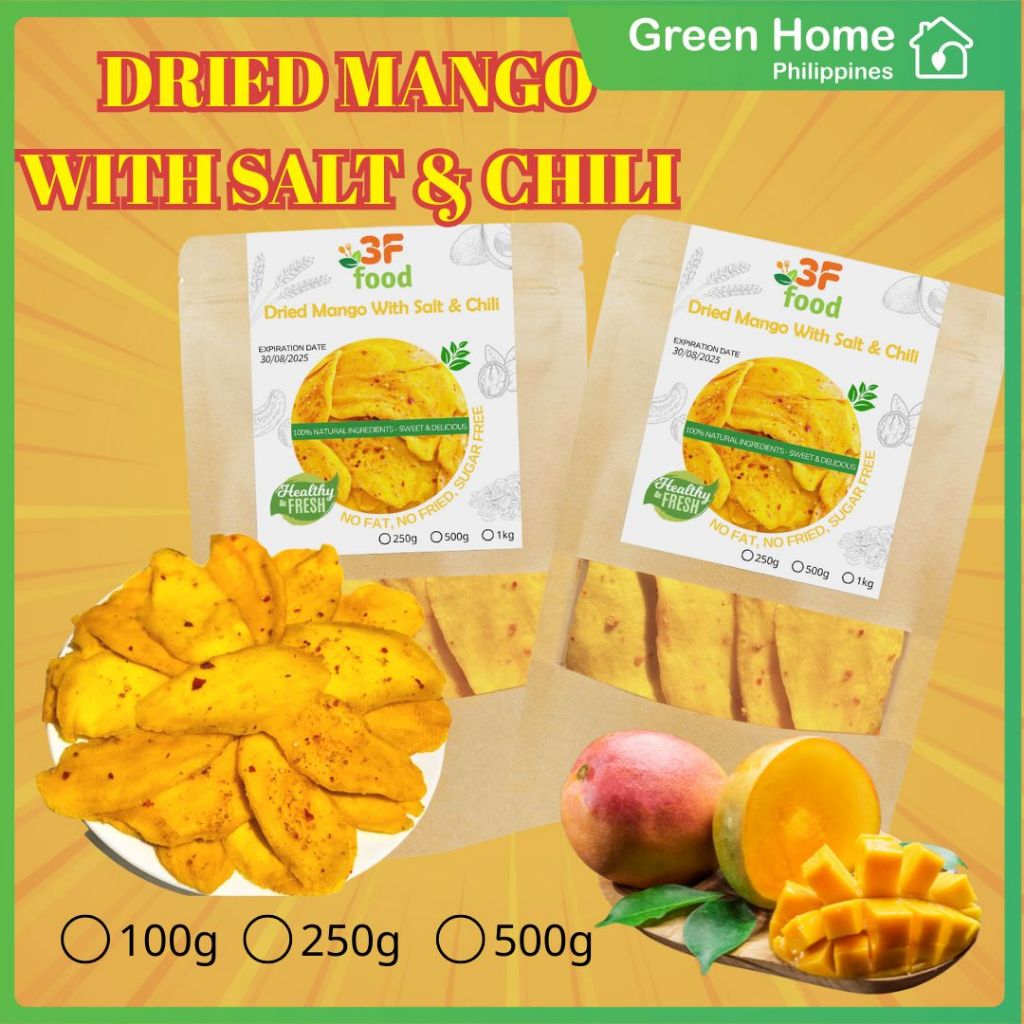 READY STOCK/COD Dried Mango With Salt And Chili 3F Food Dry Snack ...