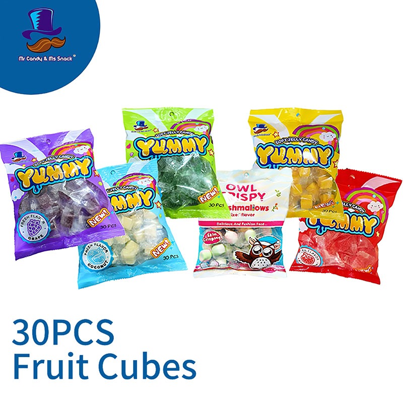 COD【Mr candy】30 Pieces Fruit cubes gummy candy in bags/ soft jelly ...