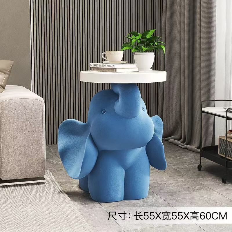 Blue Cute Elephant Side Table Animal Side Table | Shopee Philippines