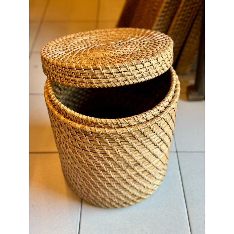 Handwoven rattan | labtang round storage box | Shopee Philippines