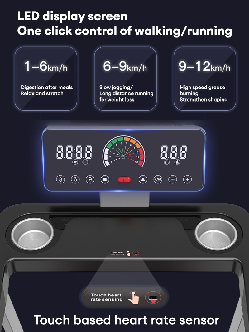 Electric Treadmill Music Heart Rate Detection APP Massager Bluetooth ...