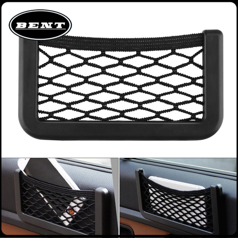 BENT Car Organizer Storage Net with Easy Adhesive Installation for ...