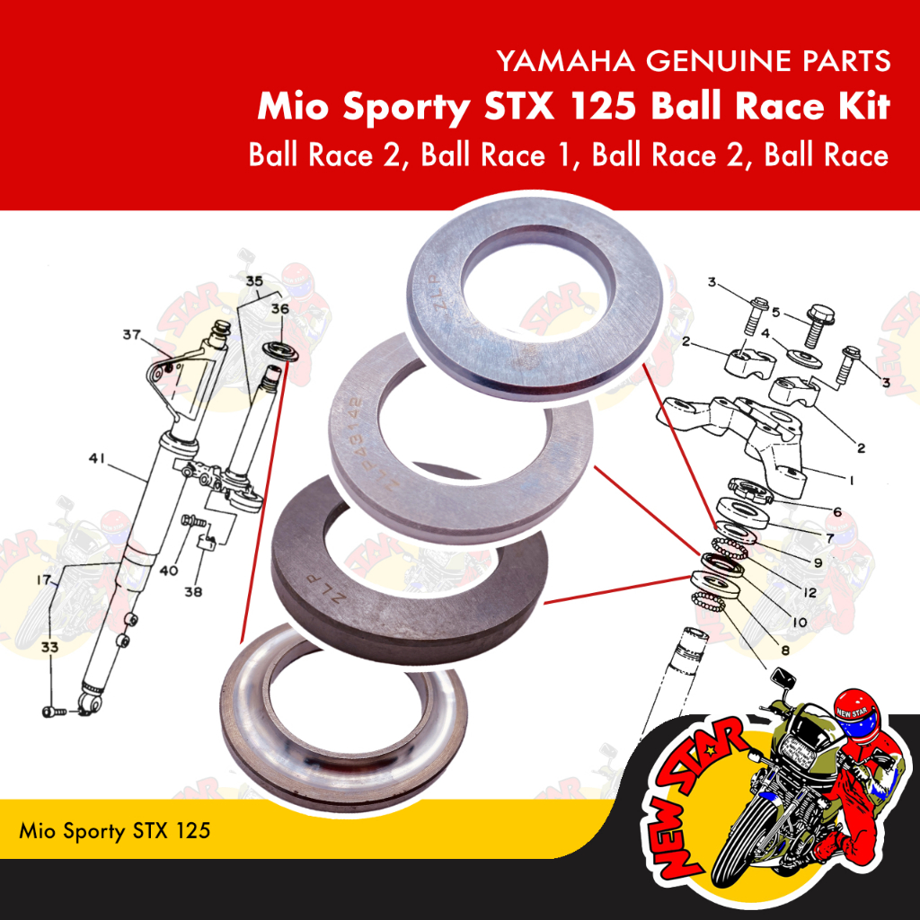 Mio Sporty STX 125 Ball Race Kit | Genuine Yamaha parts | Shopee ...