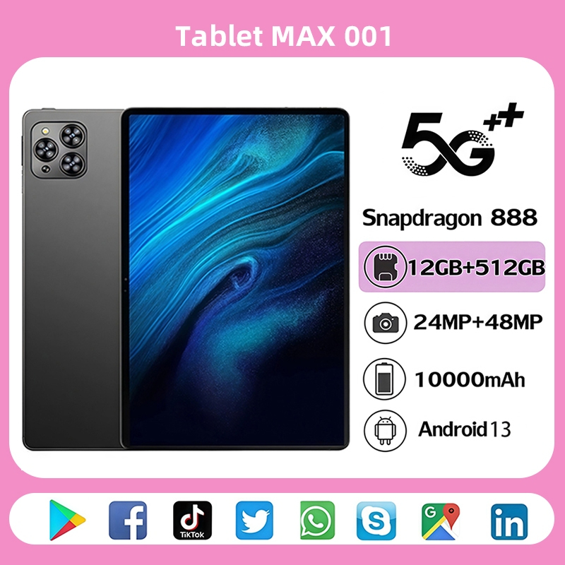 Tablet MAX 001 Original Tablets 12 Inch 8GB+1TB 5G Dual SIM Card Wifi ...