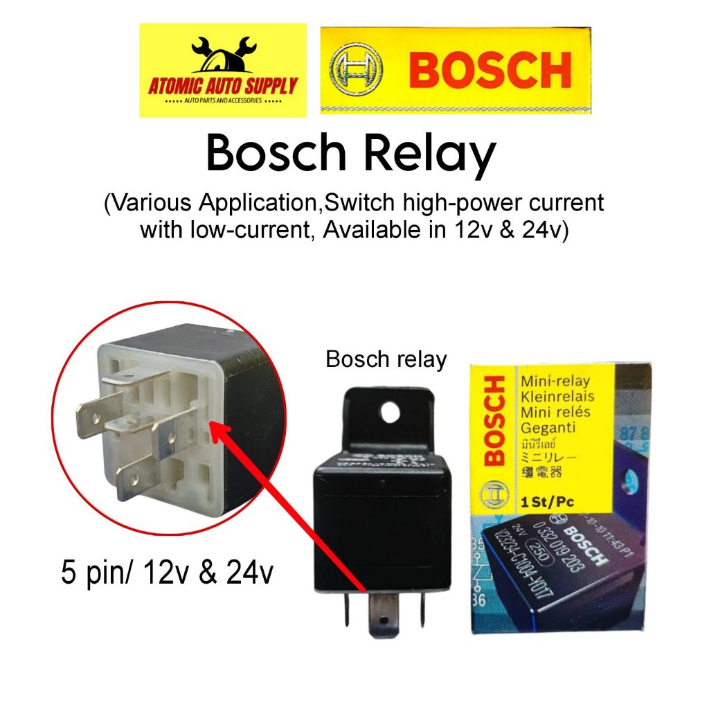 BOSCH RELAY 5 PIN (12V & 24V) HIGH QUALITY BRAND 100% LEGIT | Shopee Philippines