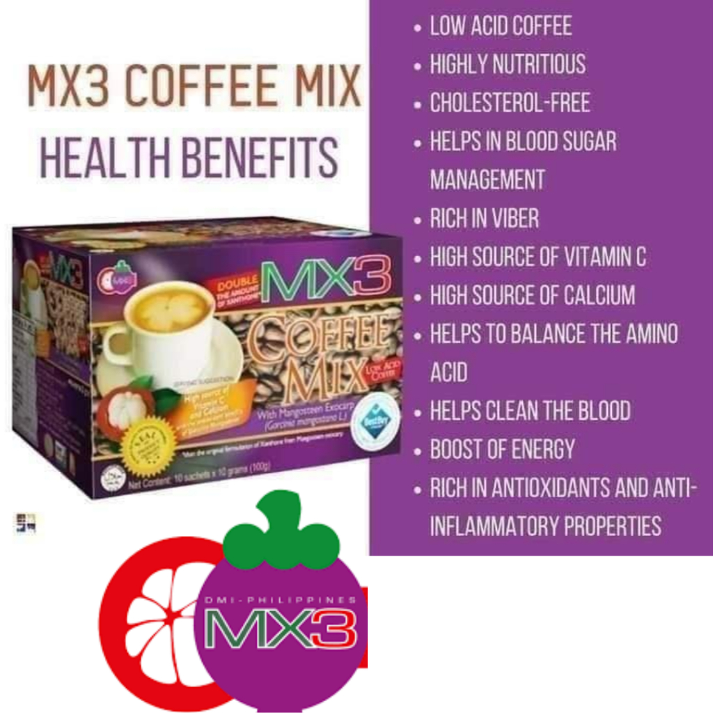 MX3 Coffee Mix with Mangosteen - Low Acid Coffee Mix 10 Sachets ...