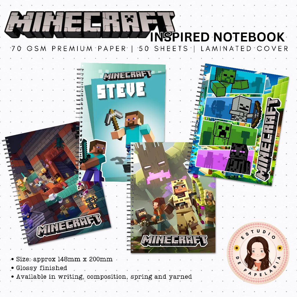 Estudio | Minecraft Inspired K-12 Notebook Wired or Yarned | Shopee ...