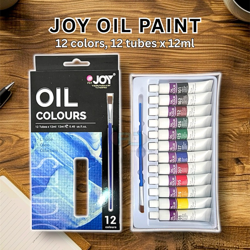 Joy Oil Paint 12 colors x 12ml Assorted | Shopee Philippines