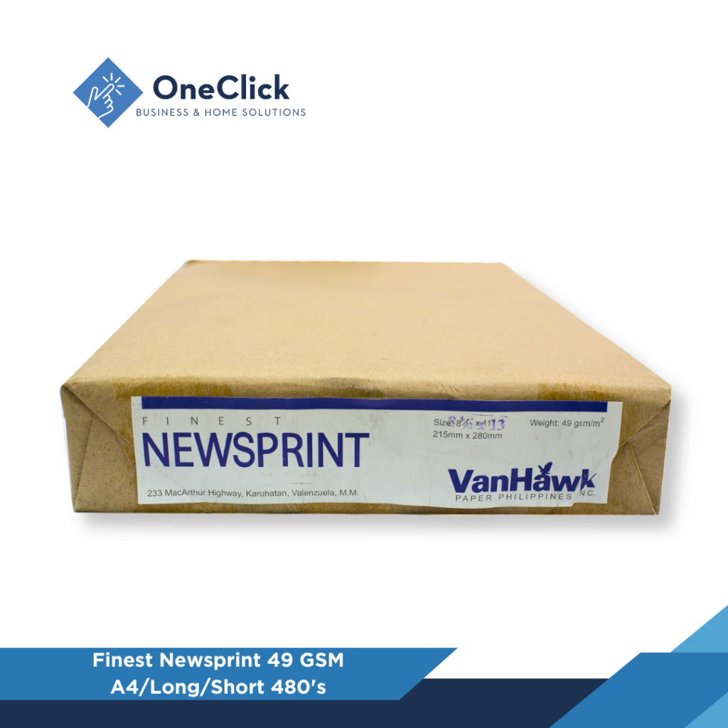 Finest Newsprint 49 GSM - A4/Long/Short - 480 sheets per ream | Shopee ...