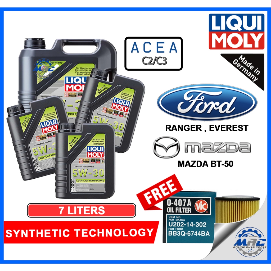 Liqui moly leichtlauf performance 5W30 7 Liters FORD RANGER , EVEREST , MAZDA BT-50 - ENGINE OIL ...