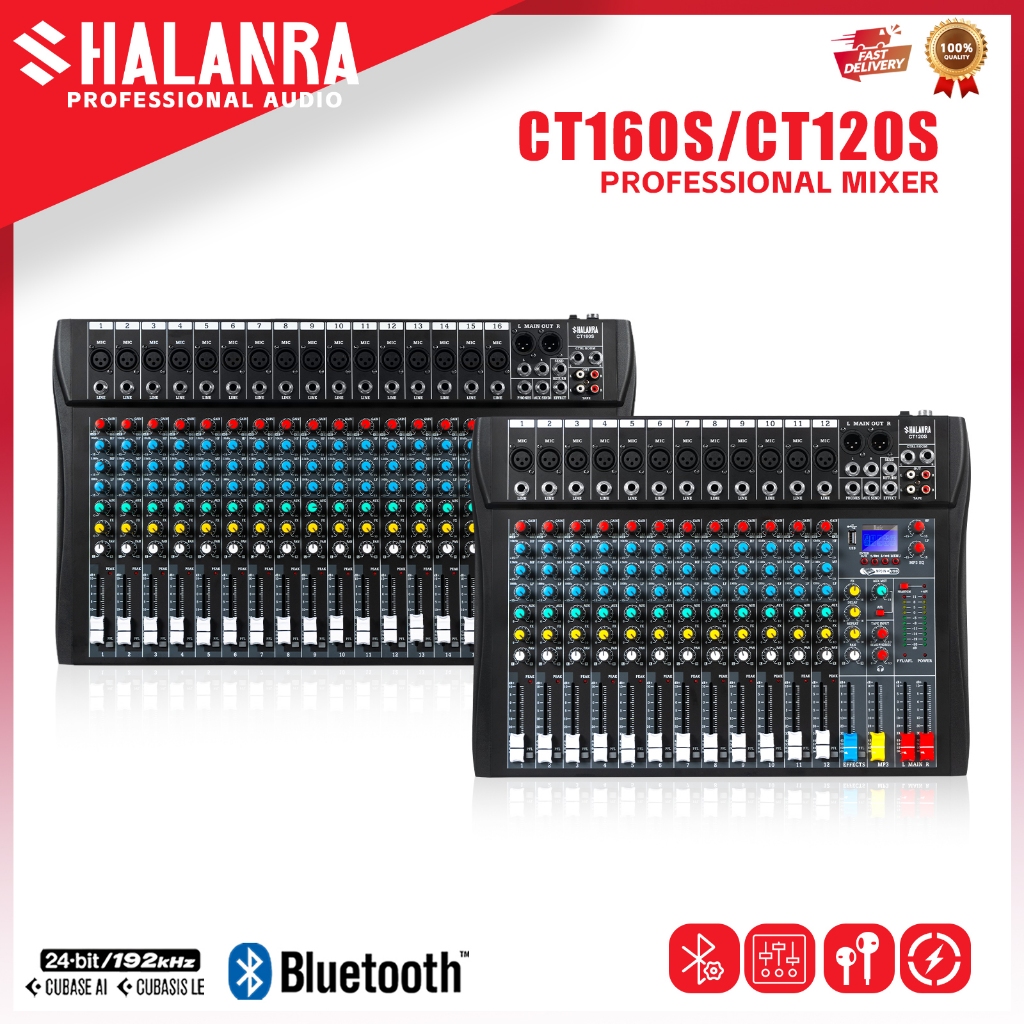 CT120S/160S 12/16 Channel Audio Mixer Sound Mixing Console with ...