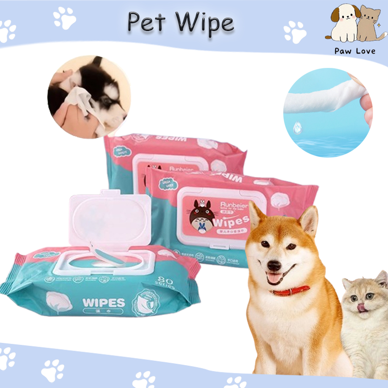 Pet Wipes Dog Wipes Cat Wipes Multi-Purpose Wipes for Dogs & Cats (80 ...