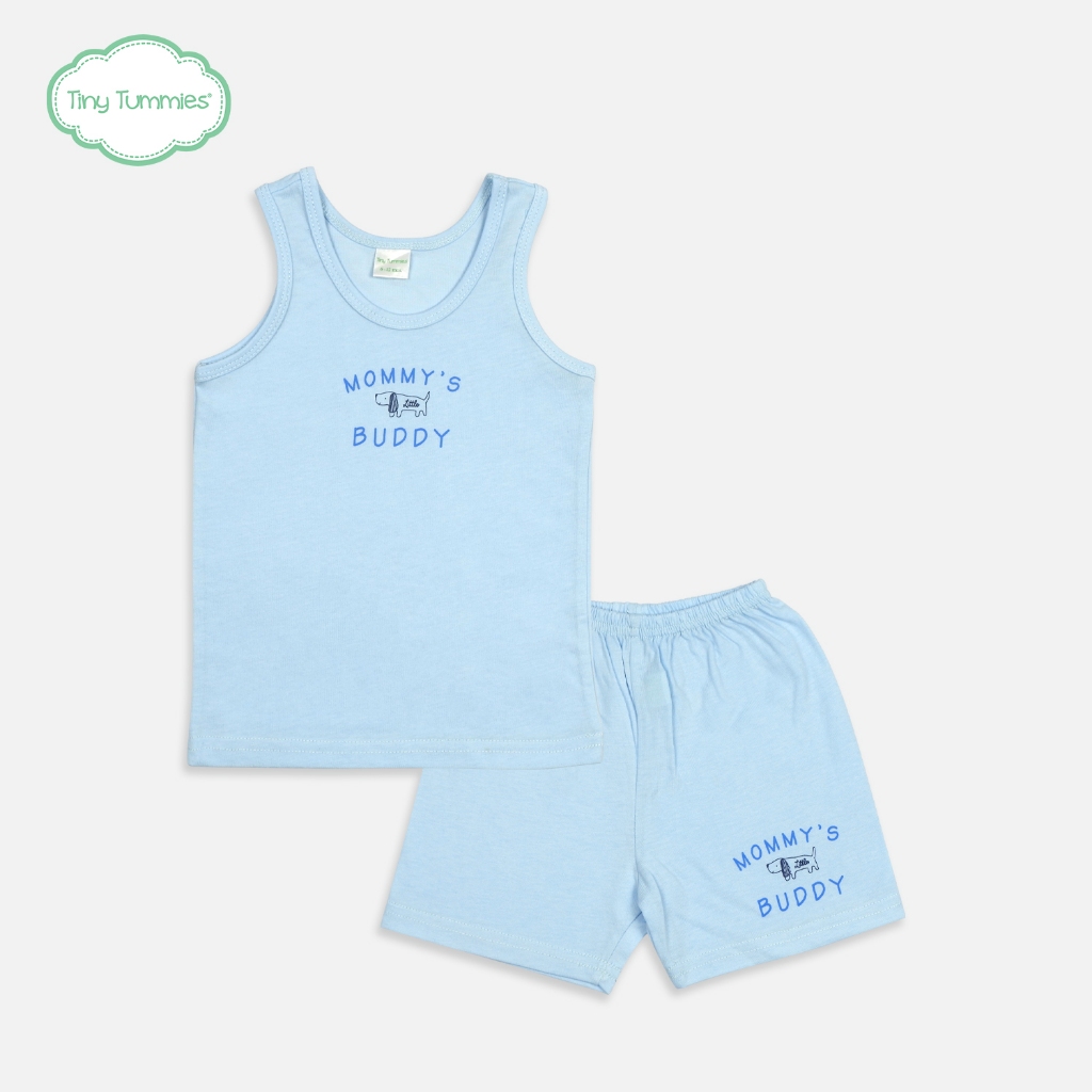 Tiny Tummies Sando with Short Set Sky Blue Cotton for Baby Boy - (SDS ...