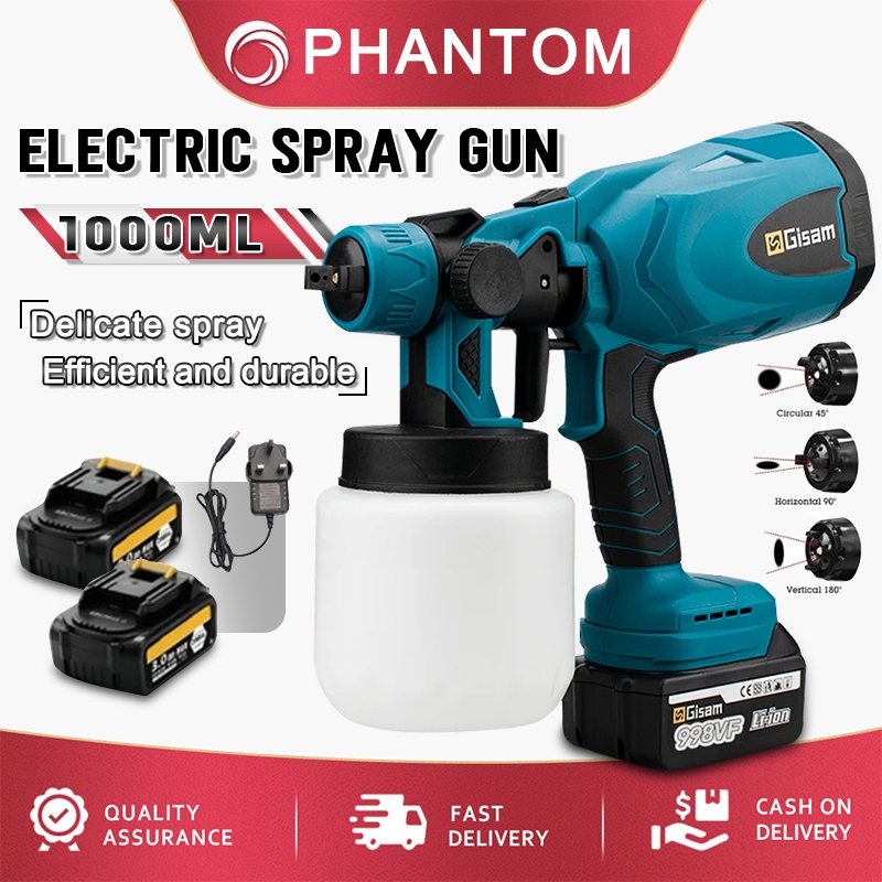 Electric Spray Gun Cordless Paint Spraying Machine Rechargeable High ...