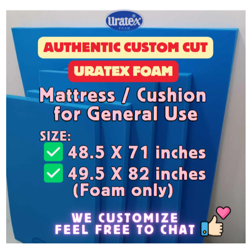 Uratex Custom Cut Foam 48.5 x 71 / 49.5 x 82 inches Cushion / Mattress ...