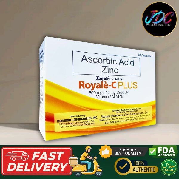ROYALE VITAMIN C-PLUS ASCORBIC ACID (with zinc) 30 capsules | Shopee ...