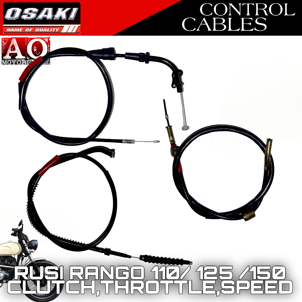 OSAKI Clutch Speedometer Throttle Cables for RUSI RANGO 110 / 125 / 150 ...