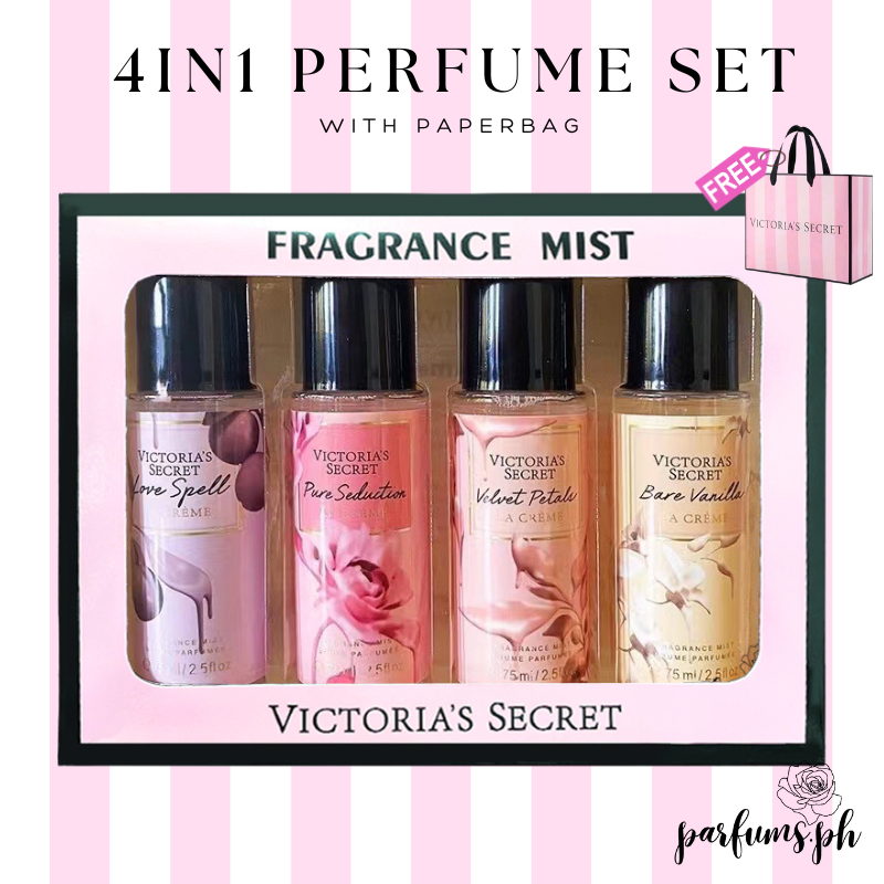 VICTORIA’S SECRET Perfume Fragrance Mist Pabango Set 4in1 75mL*4 With Paperbag la Creme Mother's ...