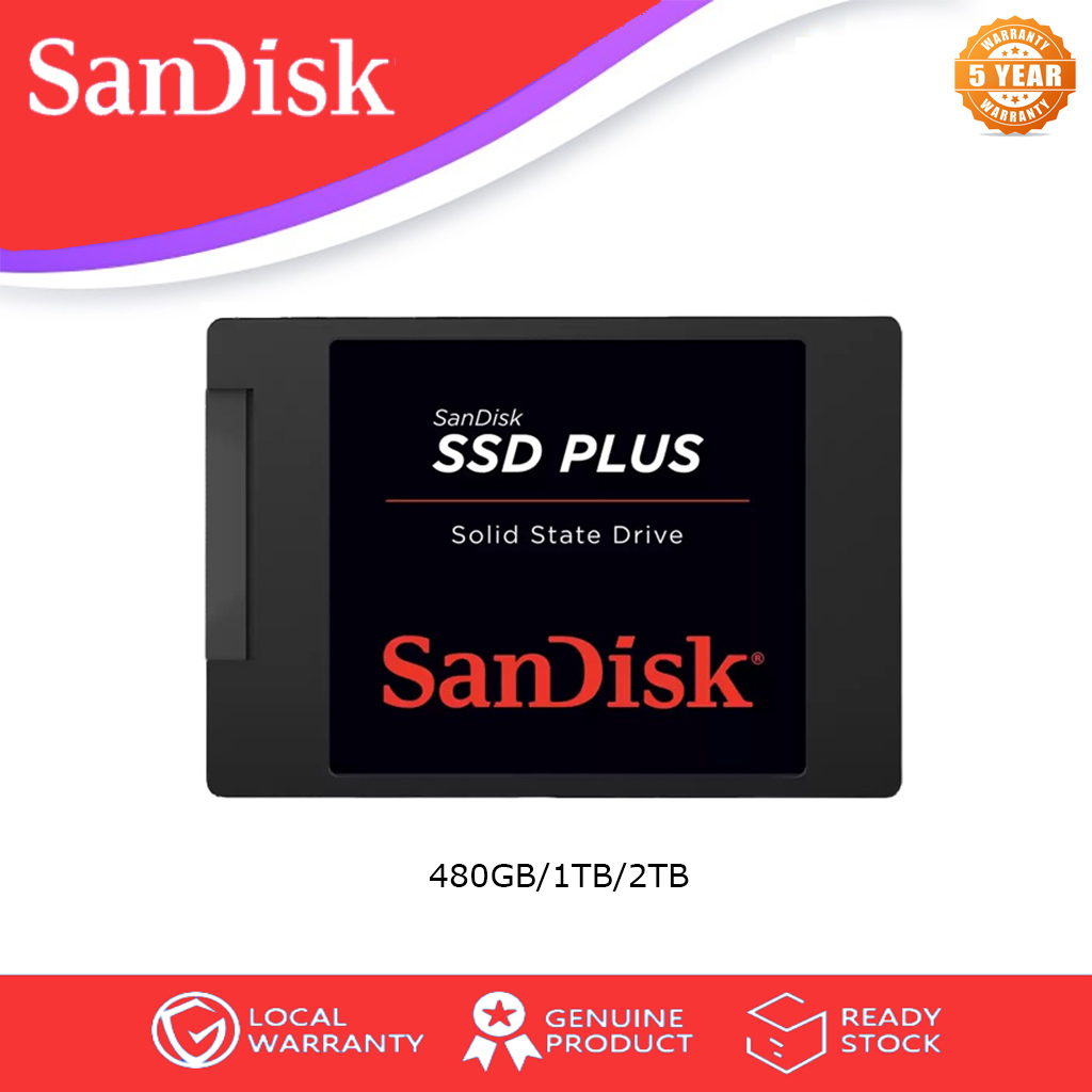 Sandisk 480GB 1TB SSD PLUS SATA III 2.5 Inch Solid State Drive Internal SSD Sata SSD Desktop SSD ...