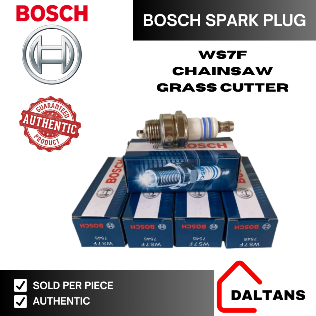BOSCH SPARK PLUG ORIGINAL 100% WS7F FOR CHAINSAW GRASSCUTTER | Shopee ...