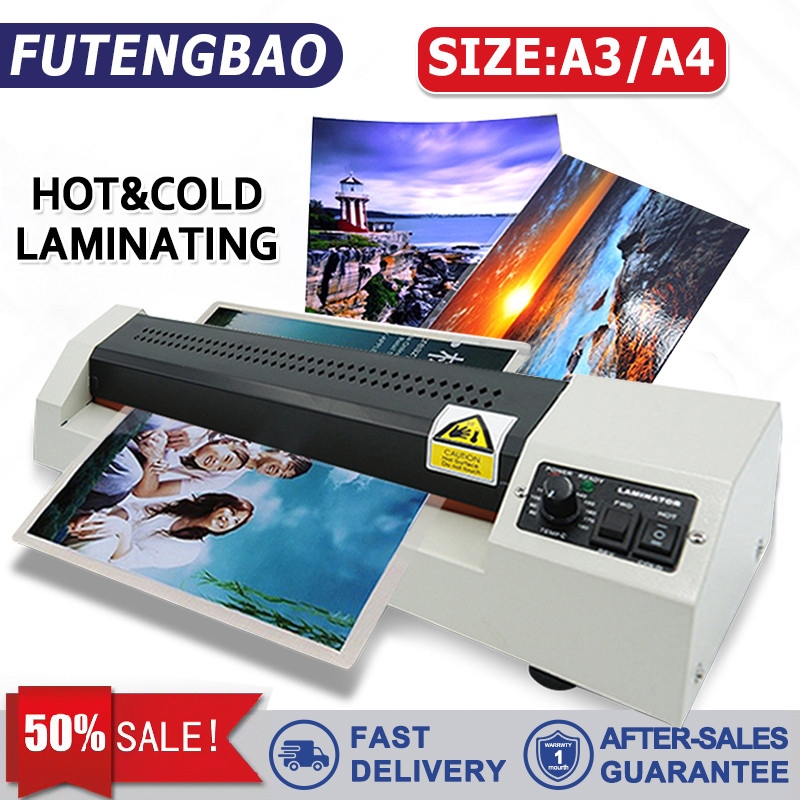 A3/A4 Laminator Machine HOT/COLD/REVERSE 220V Heavy Duty Laminating ...