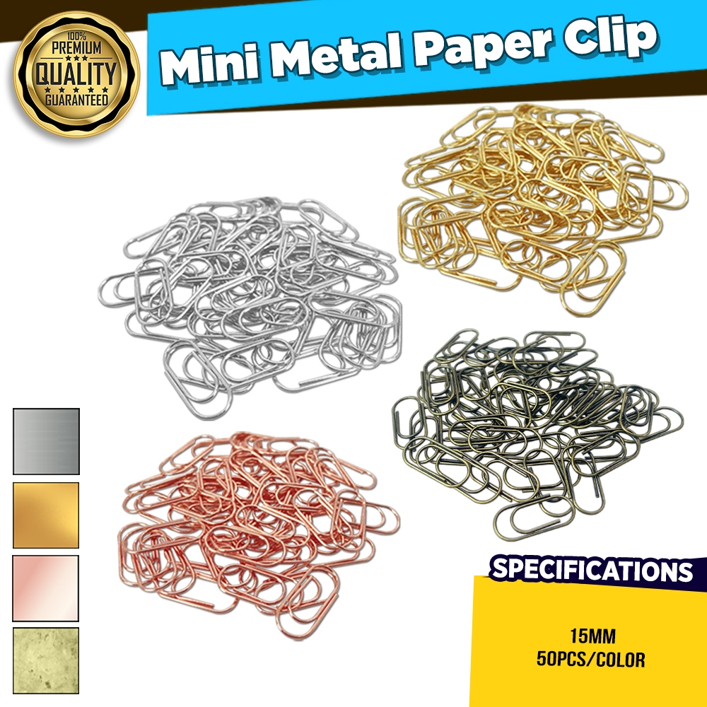 50PCS-15mm Mini Metal Paper Clip Office Supplies Documents and ...