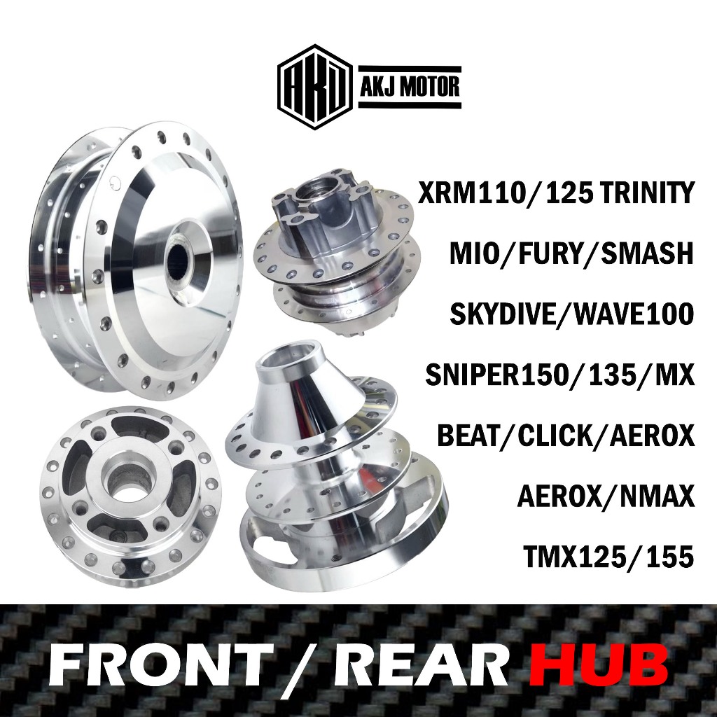 FRONT AND REAR HUB SET FOR XRM / Wave / Raider / Aerox / NMAX / FURY ...