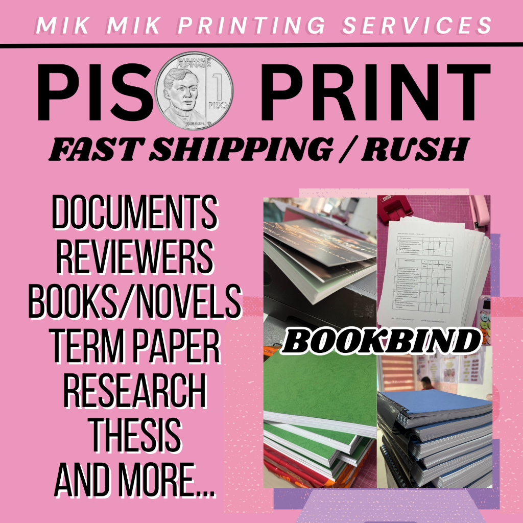 PISO PRINT - DOCUMENTS / REVIEWERS / FLYERS / MODULES - FAST SHIPMENT ...