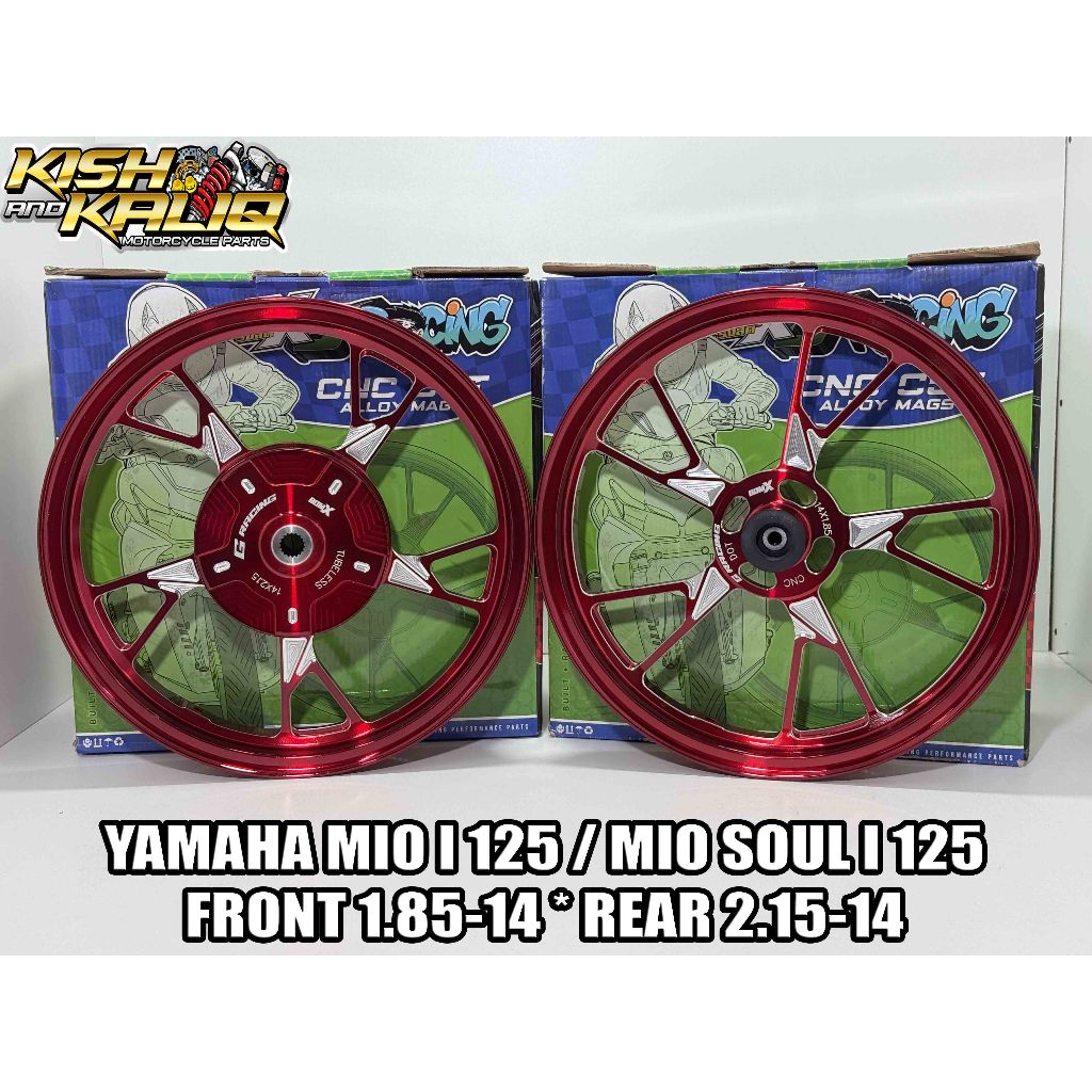 BOM X CNC MAGS G-RACING 14s 5 SPOKES FOR YAMAHA MIO I 125 / MIO SOUL I ...