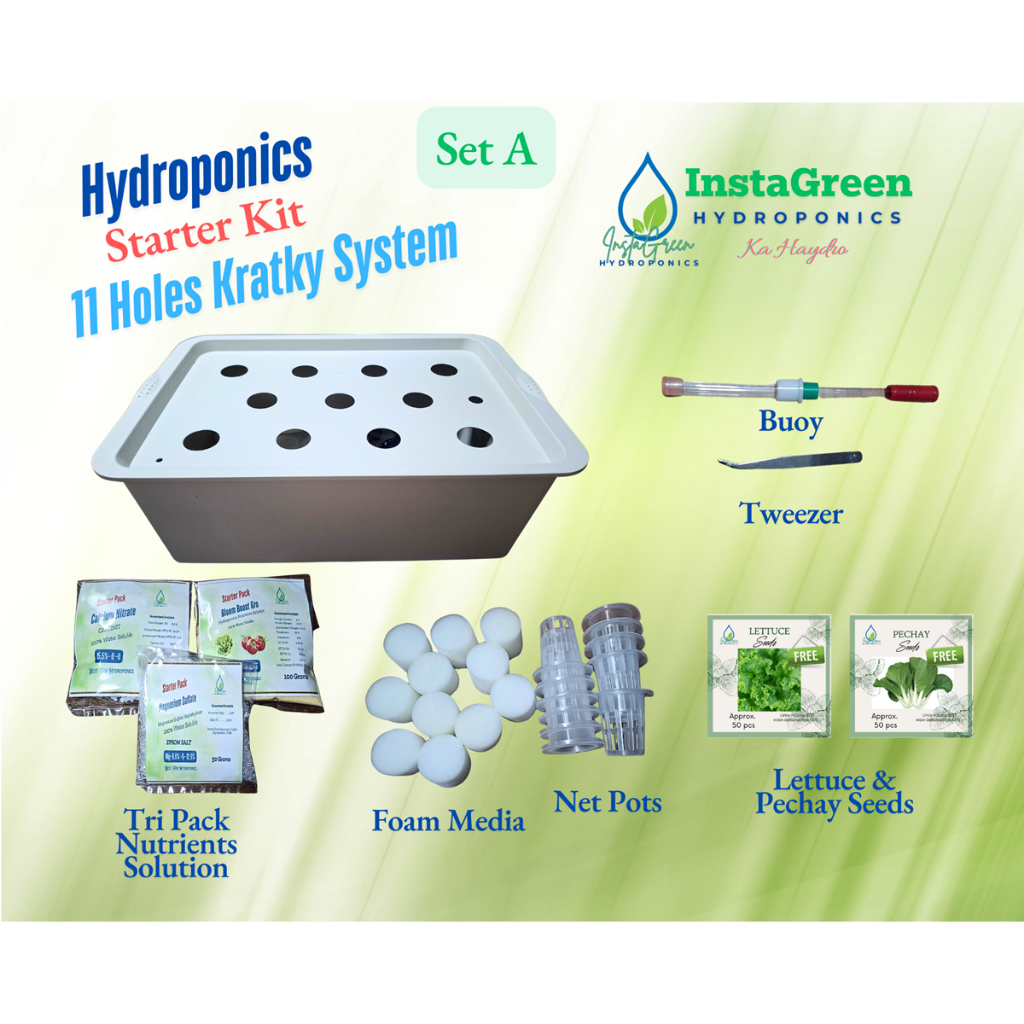 Hydroponics Starter Kit Kratky & DWC System 11 Holes Plastic Grow Box ...