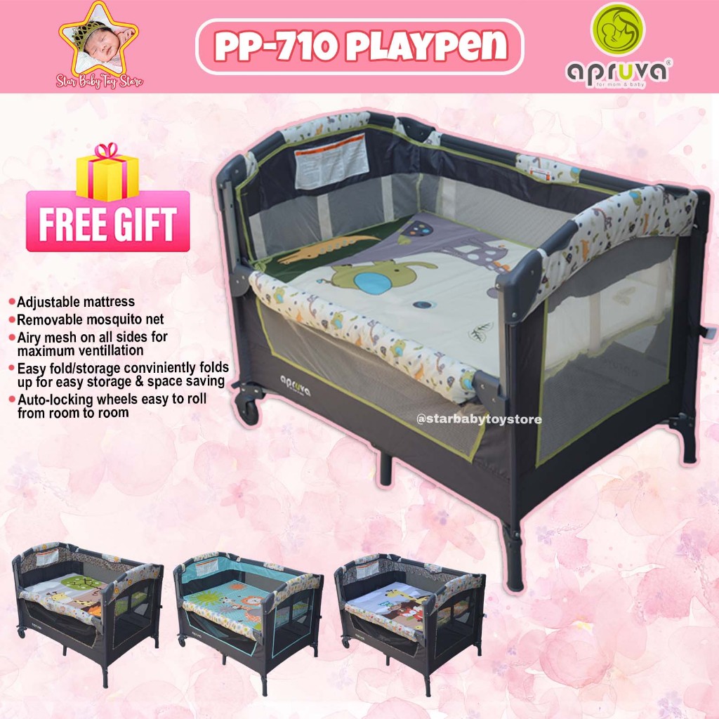 Star Baby Toy Store Apruva PP-710 Playpen Crib for Baby | Shopee ...