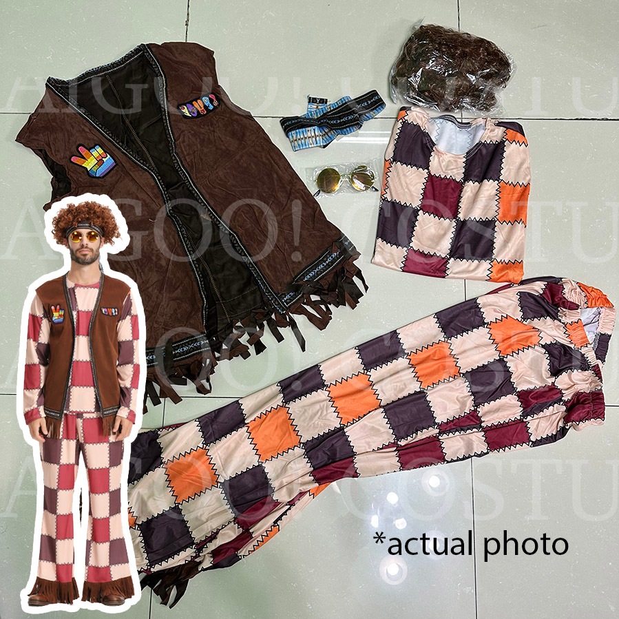 Disco Costume for Men Decades 70s Retro Seventies Decade Cosplay for Male Adults | Shopee ...