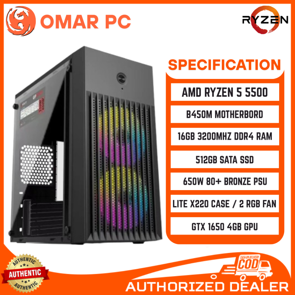 BRANDNEW GAMING SYSTEM UNIT [RYZEN 5 5500][16GB RAM 3200MHz] [GTX 1650 ...