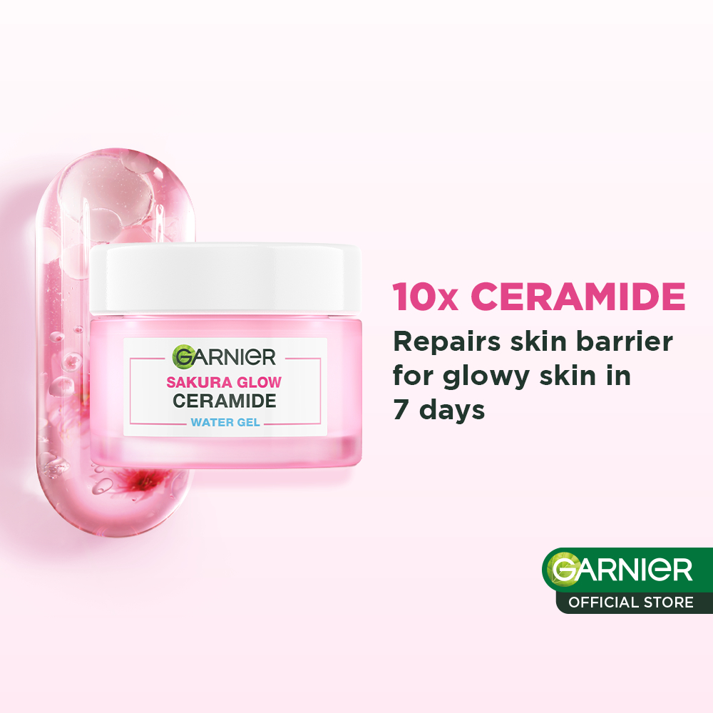 NEW Garnier 10x Ceramide Sakura Glow Water Gel Moisturizer with ...