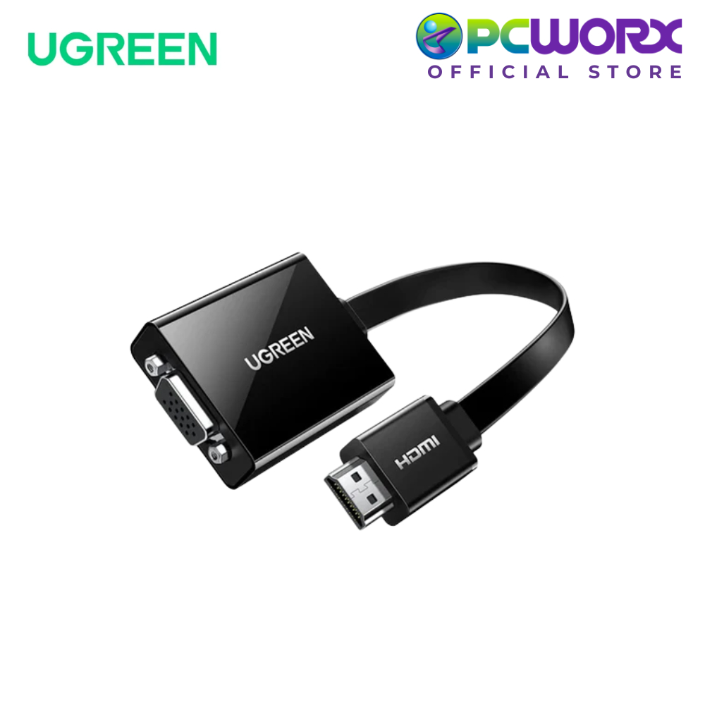 Ugreen MM103/40248 HDMI To VGA+3.5mm Audio With Power Port Converter 25cm Black | Shopee Philippines