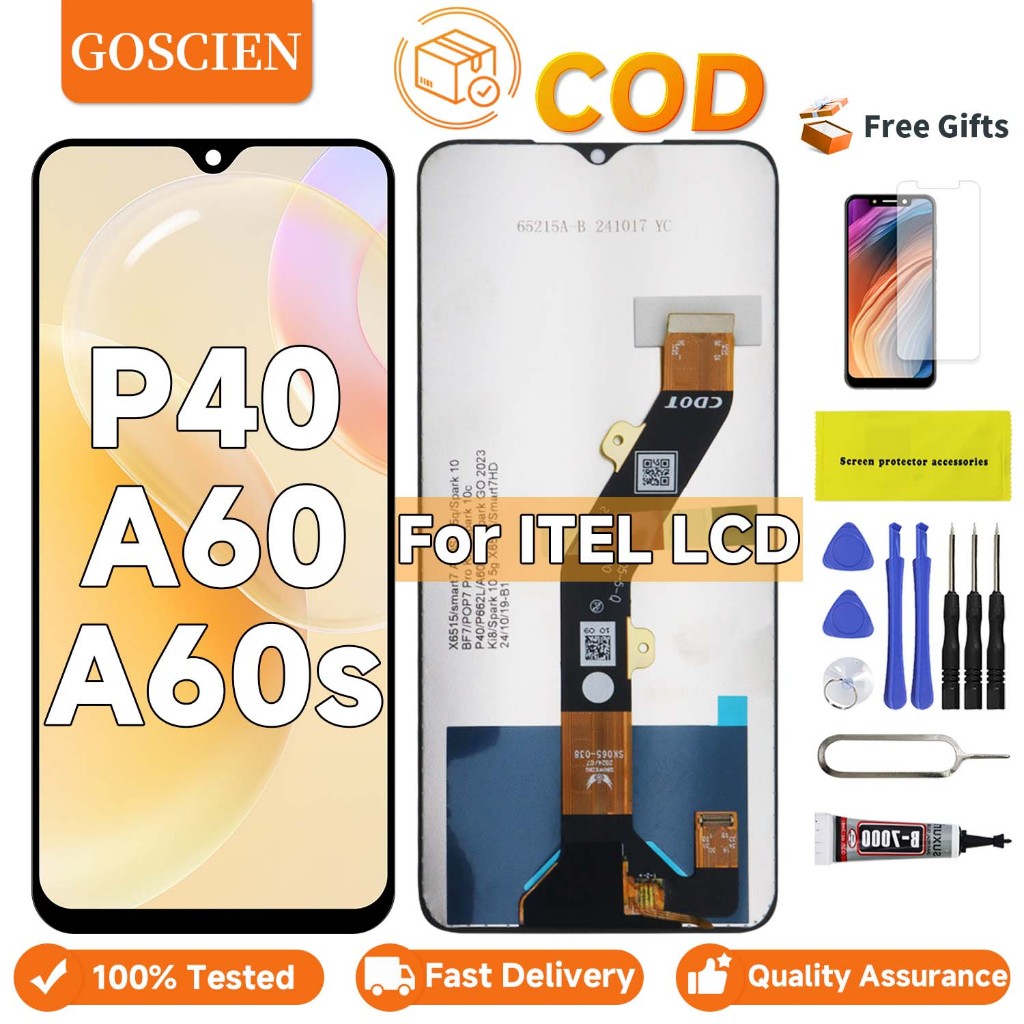 For iTel P40 / A60S / A60 LCD Touch Screen Digitizer Replacement ...