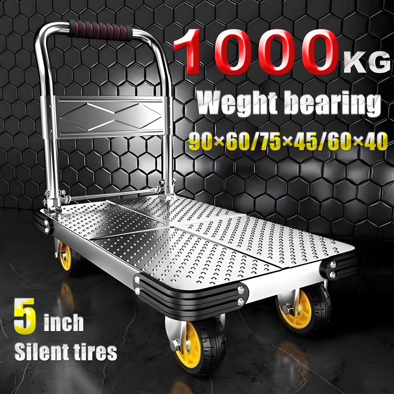 Trolley Push Cart Hand Truck Foldable Steel plate Trolley Cart Heavy ...