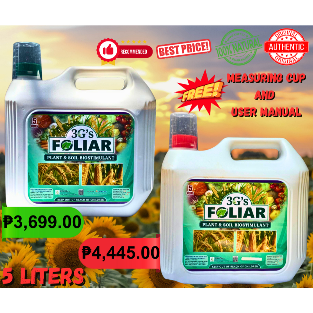 5LTRS - 3G'S SUPER FOLIAR (JAPAN TECHNOLOGY) ALL-IN-ONE BIO ORGANIC ...