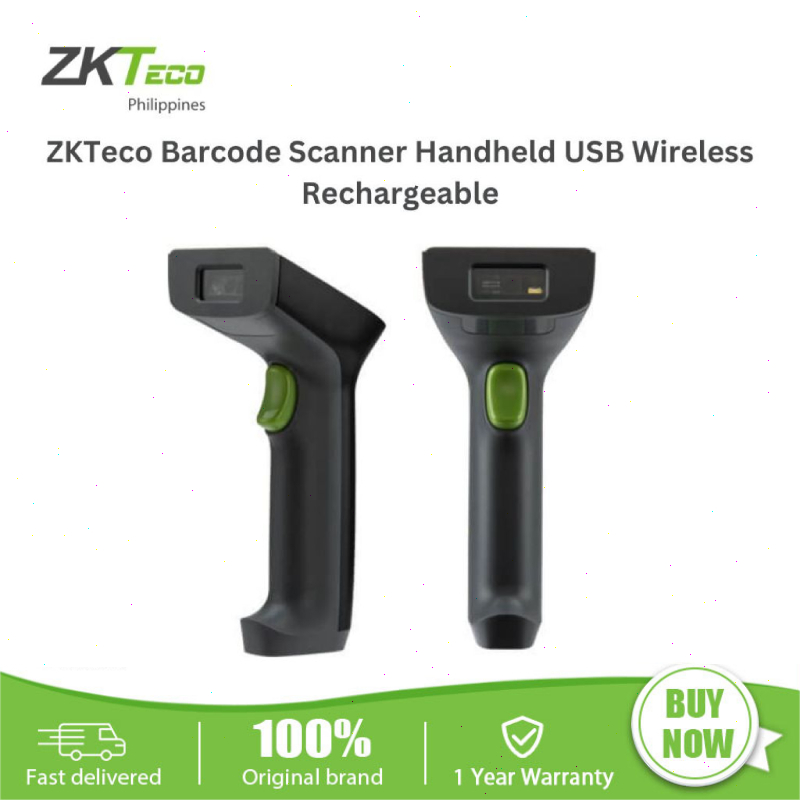 ZKTeco Barcode Scanner Handheld USB Wireless Rechargeable Scanning 1D ...
