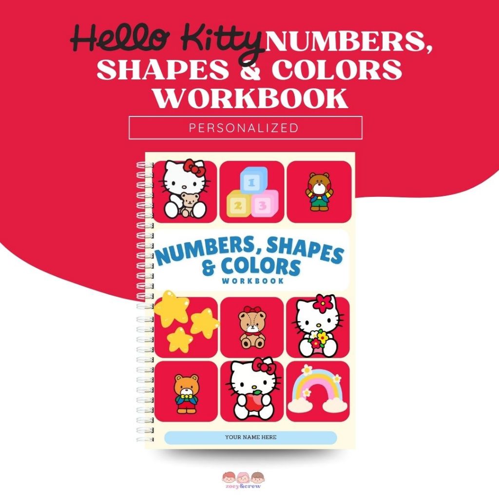 zoey&crew Hello Kitty Numbers, Shapes and Colors Workbook, Activity ...